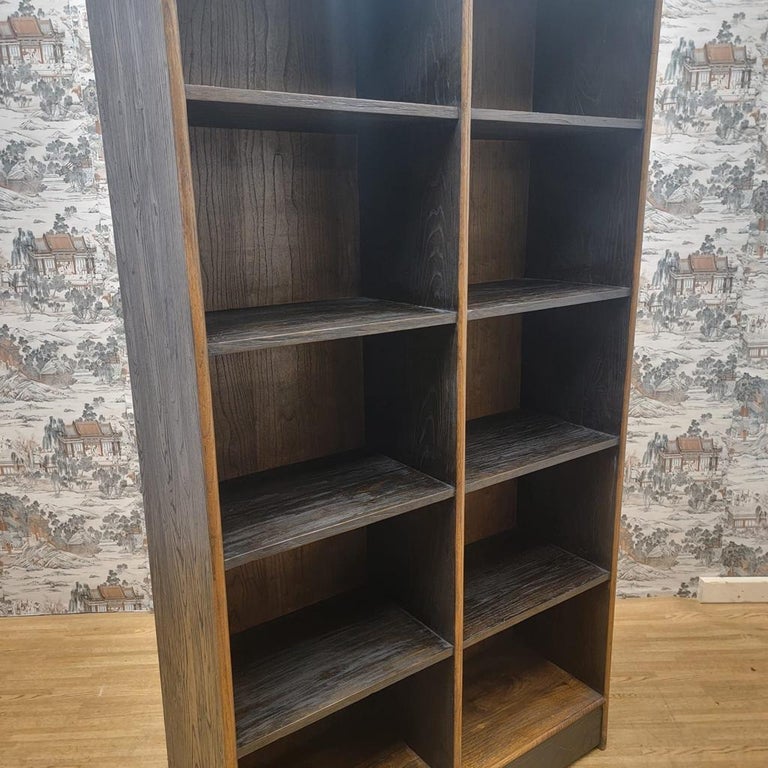 Vintage Chinese Elm Display Cabinet / Bookcase, Pair For Sale at 1stDibs