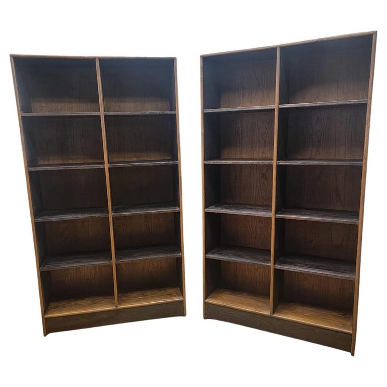 Vintage Chinese Elm Display Cabinet / Bookcase, Pair For Sale at 1stDibs