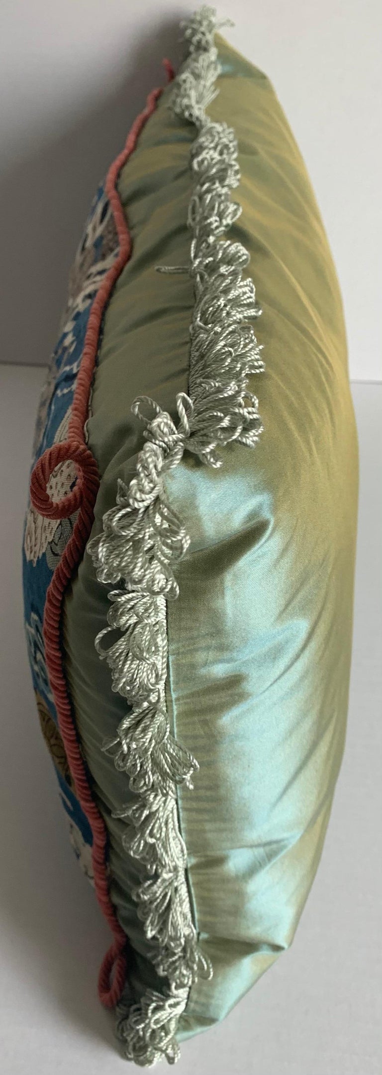 Antique Chinese Embroidered Textile Custom Pillow For Sale at 1stDibs