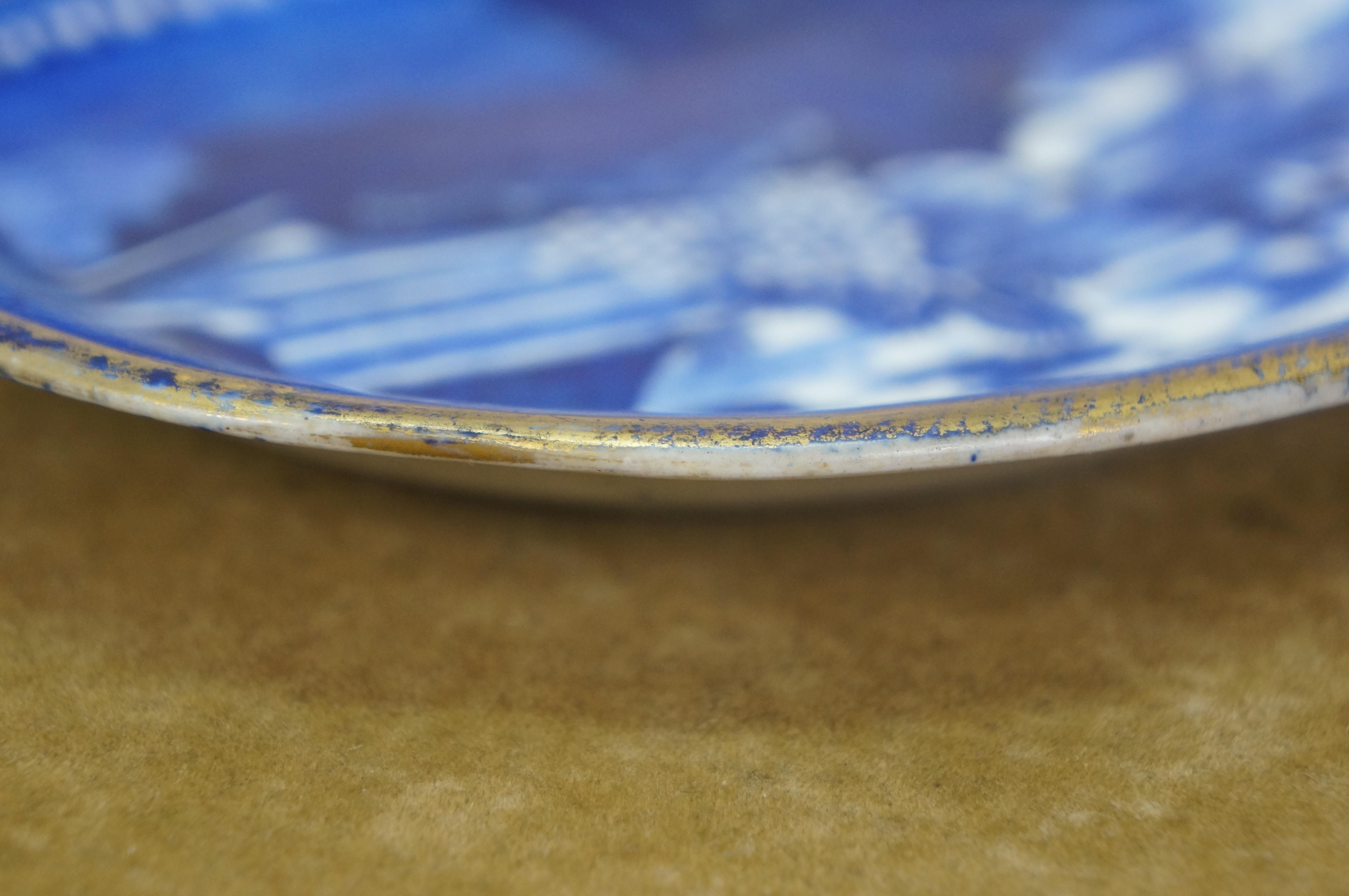 Antique Chinese Export Canton Blue Willow Gilt Plate Platter Tray 8 ...