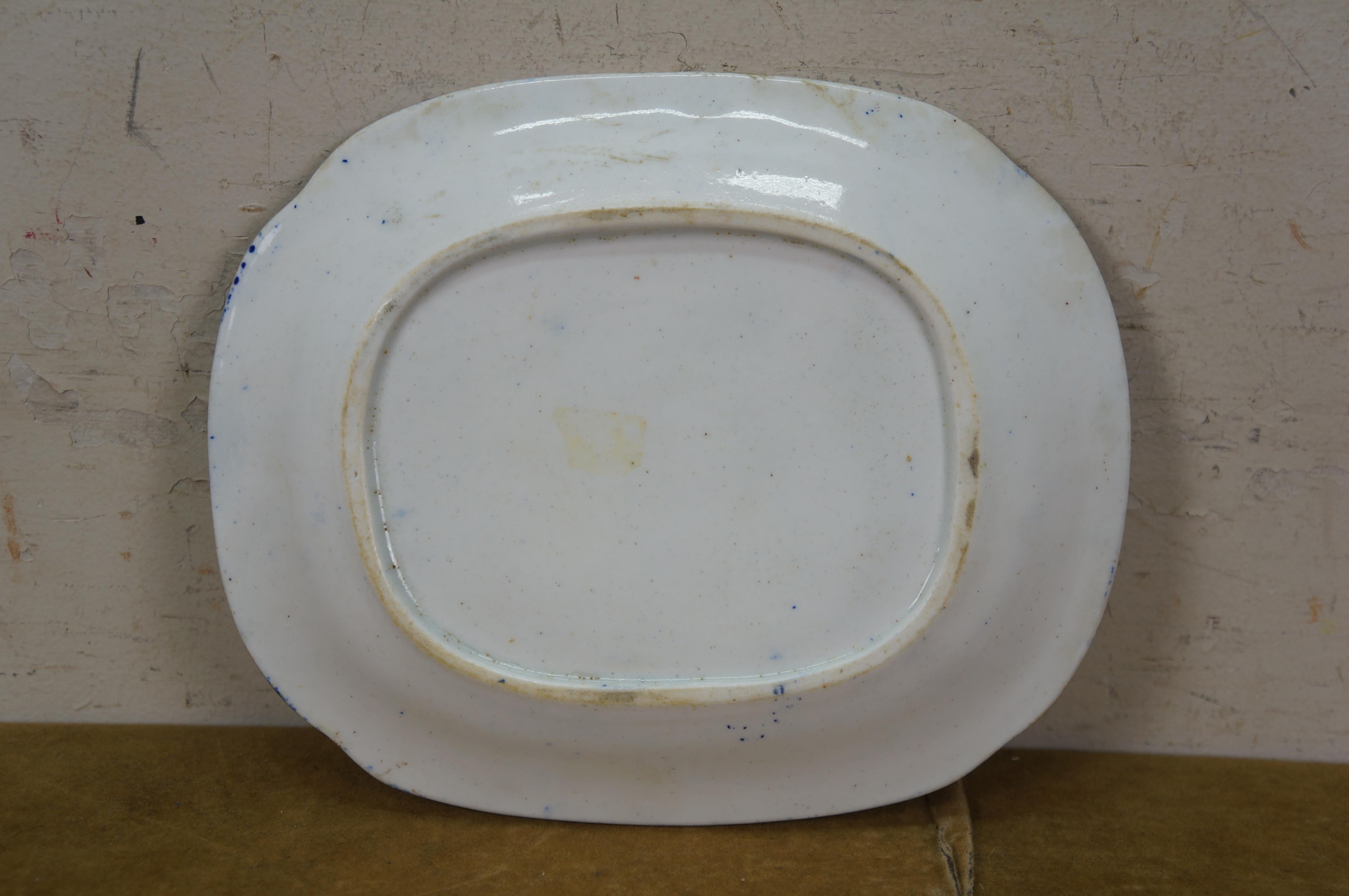 Antique Chinese Export Canton Blue Willow Gilt Plate Platter Tray 8 ...