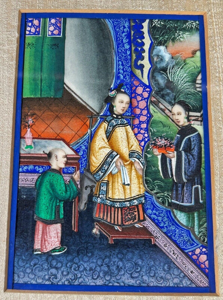 Antique Chinese Export Gouache Paintings on Rice/Pith Papers, 19th ...