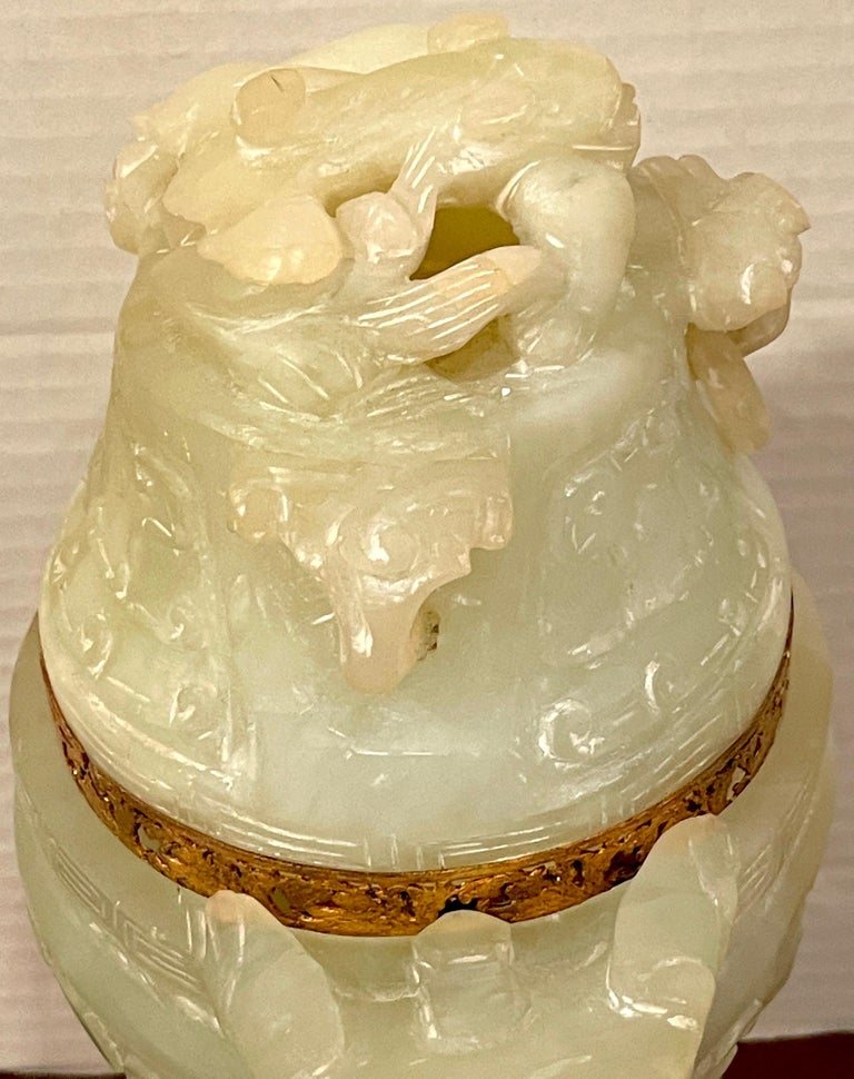 Antique Chinese Export Hand Carved Green Quartz Censor, Now as a Lamp ...