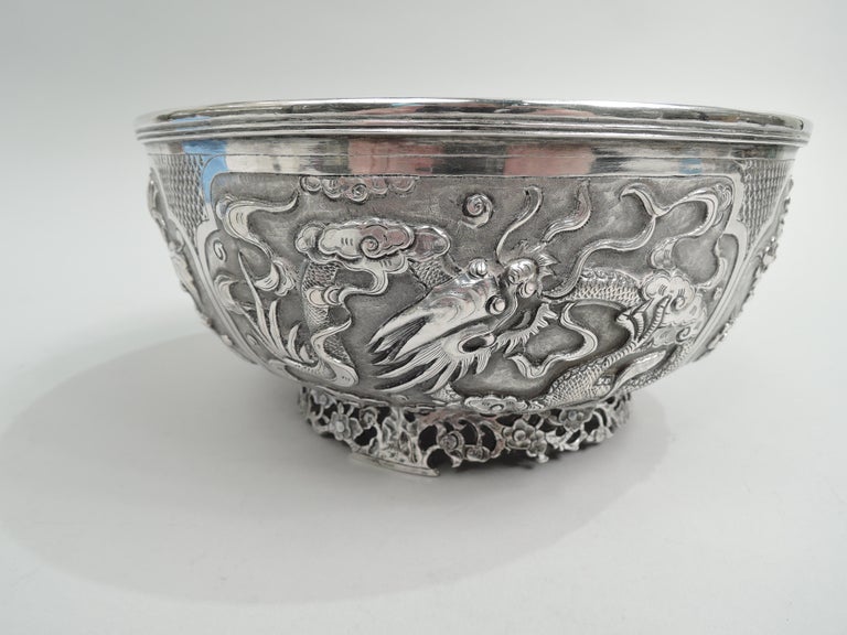 Antique Chinese Export Silver Bowl by Wang Hing For Sale at 1stDibs