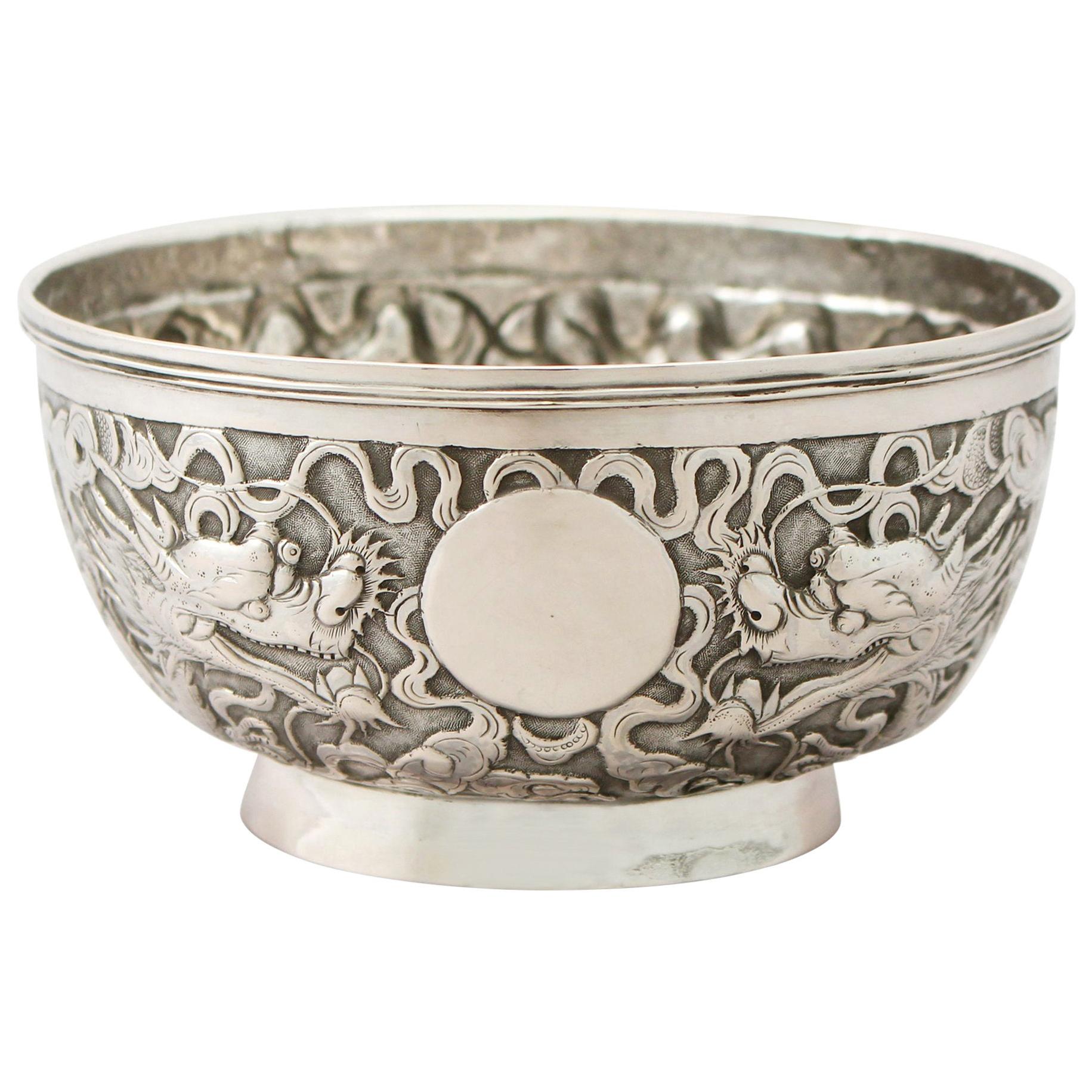 Antique Chinese Export Silver Bowl Circa 1900 For Sale at 1stDibs