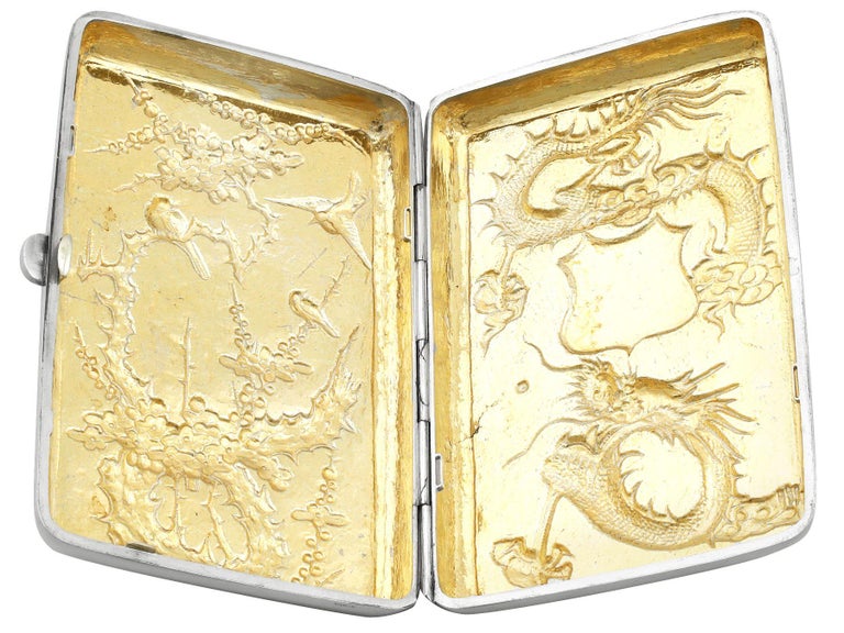 Antique Chinese Export Silver Cigar Case For Sale at 1stDibs
