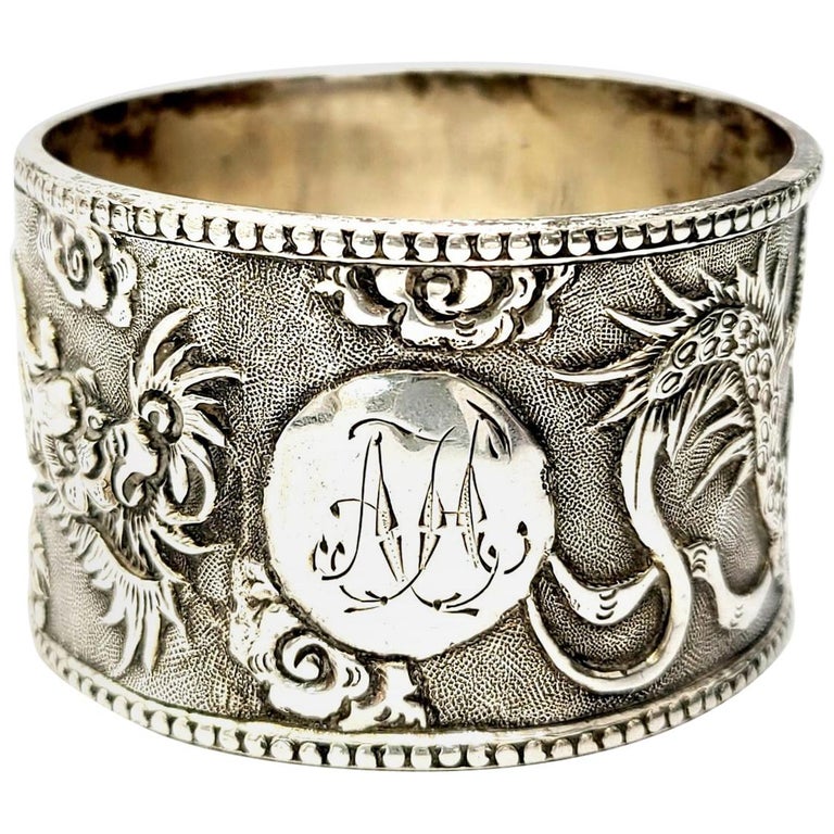 Antique Chinese Export Silver Dragon Napkin Ring at 1stDibs