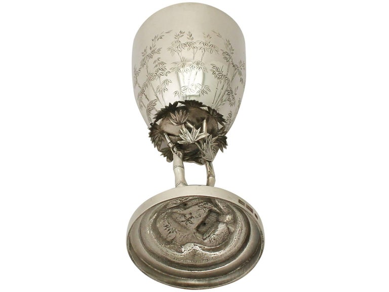 Antique Chinese Export Silver Goblet For Sale at 1stDibs