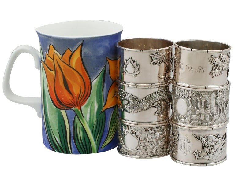 Antique Chinese Export Silver Napkin Rings at 1stDibs | napkin rings ...