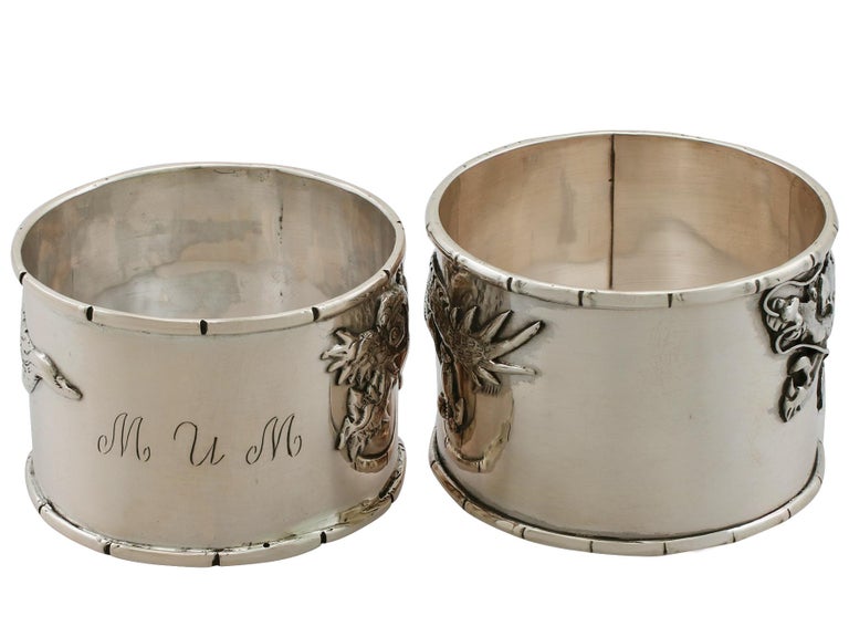 Antique Chinese Export Silver Napkin Rings at 1stDibs | napkin rings ...