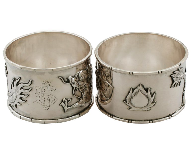 Antique Chinese Export Silver Napkin Rings at 1stDibs | napkin rings ...