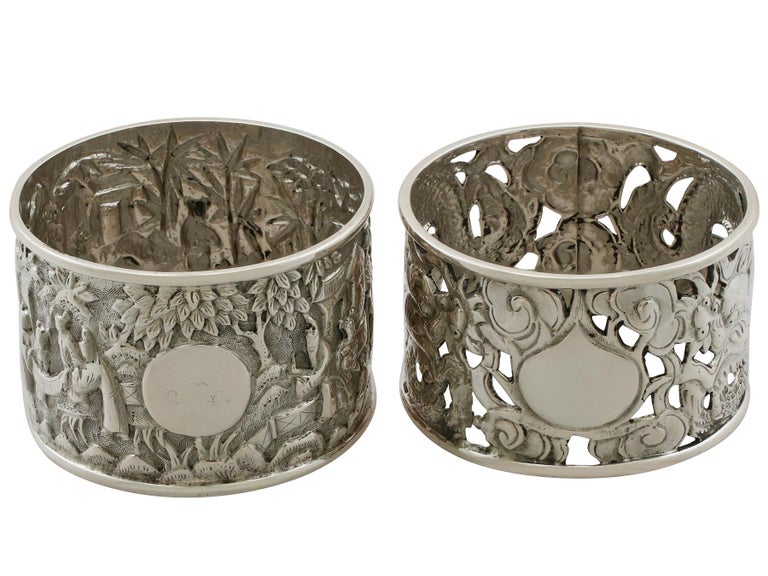 Antique Chinese Export Silver Napkin Rings at 1stDibs | napkin rings ...