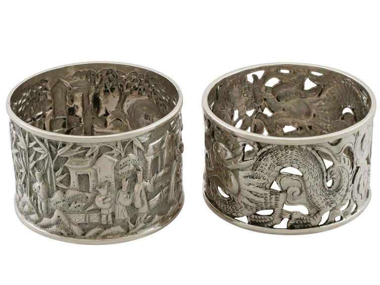 Antique Chinese Export Silver Napkin Rings at 1stDibs | napkin rings ...