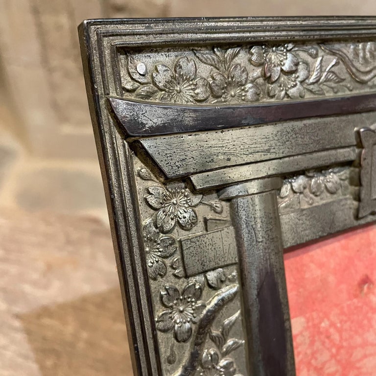 Antique Chinese Export Silver Picture Frame Serpent Dragon Design ...