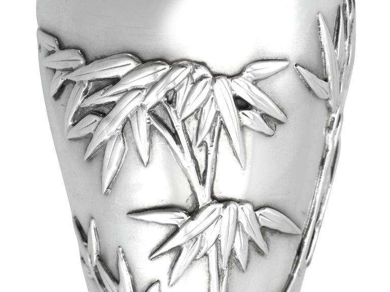 Antique Chinese Export Silver Vases by Wang Hing and Co For Sale at 1stDibs