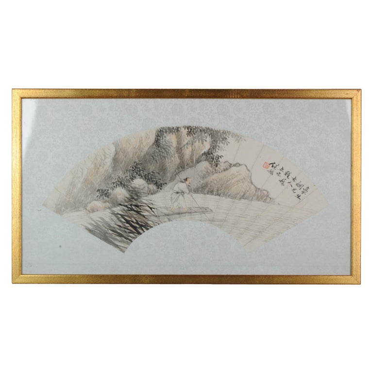 Antique Chinese Fan Painting Ren Yu ‘1853-1901’ China Qing, 19th ...