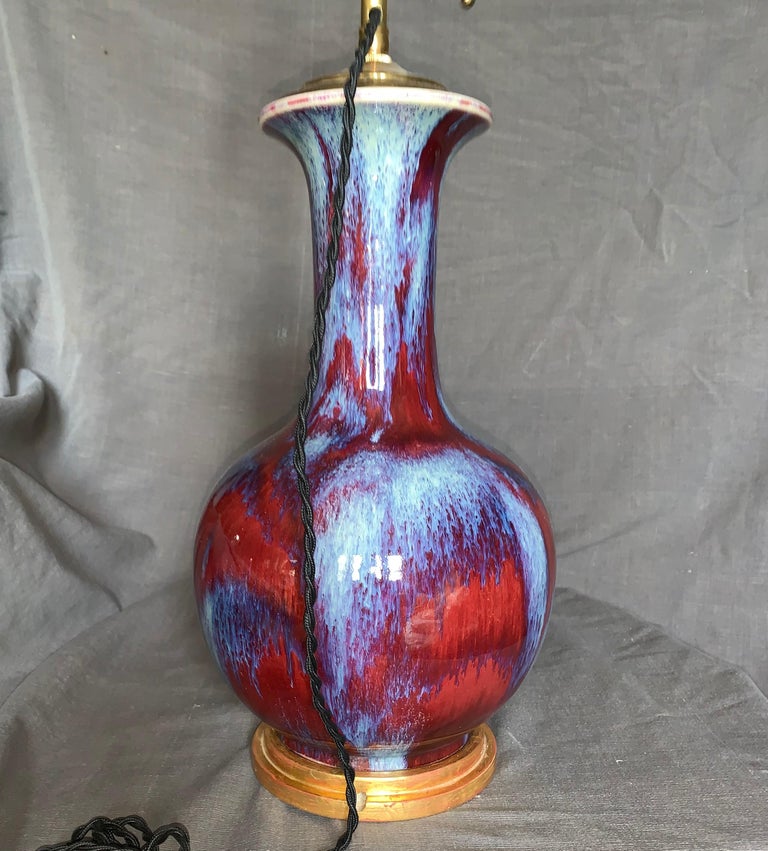 Antique Chinese Flambe Lamp For Sale at 1stDibs