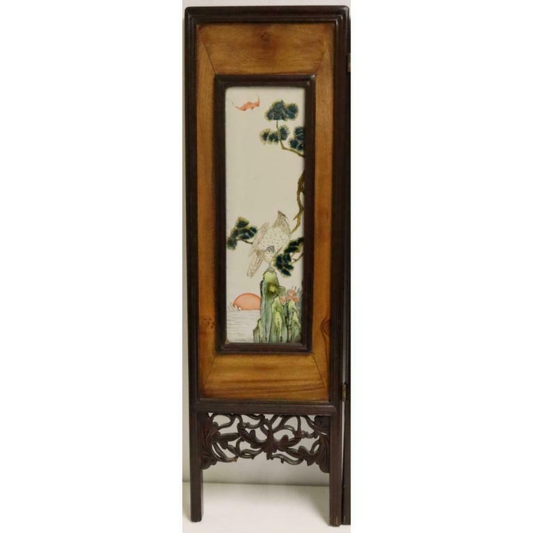 Antique Chinese Folding Enamel Decorated Porcelain Plaques For Sale at ...