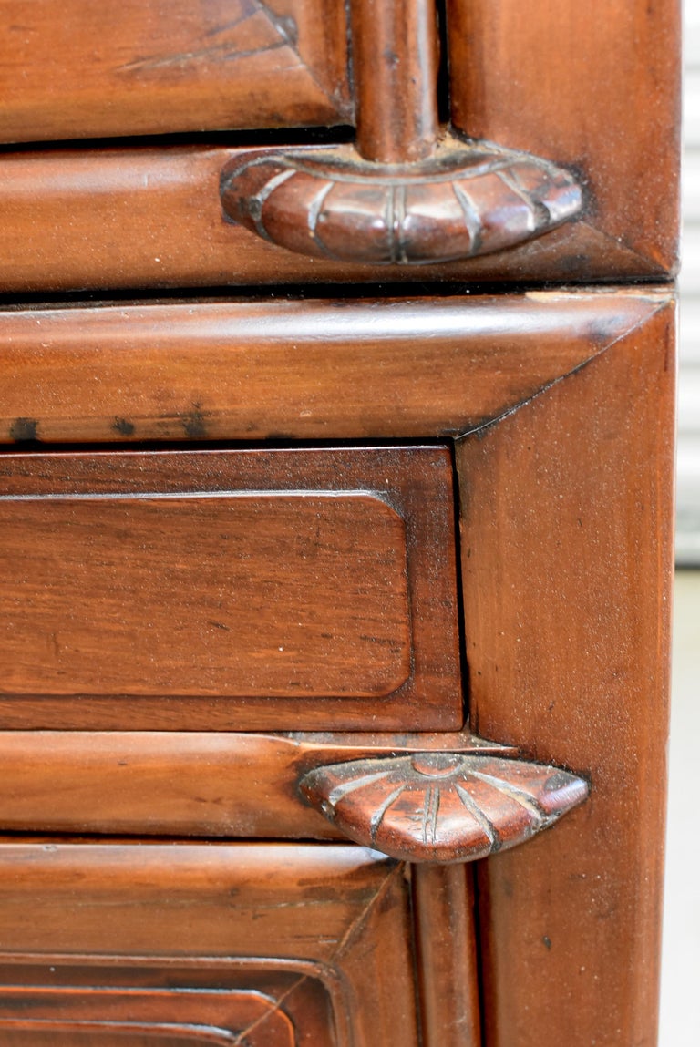 Antique Chinese Glass Curio Cabinet, Bone Inlaid Two-Tier Ming Style at ...