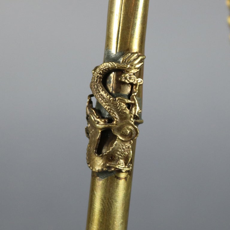 Antique Chinese Handcrafted Brass Dragon Decorated Opium Pipe, circa ...