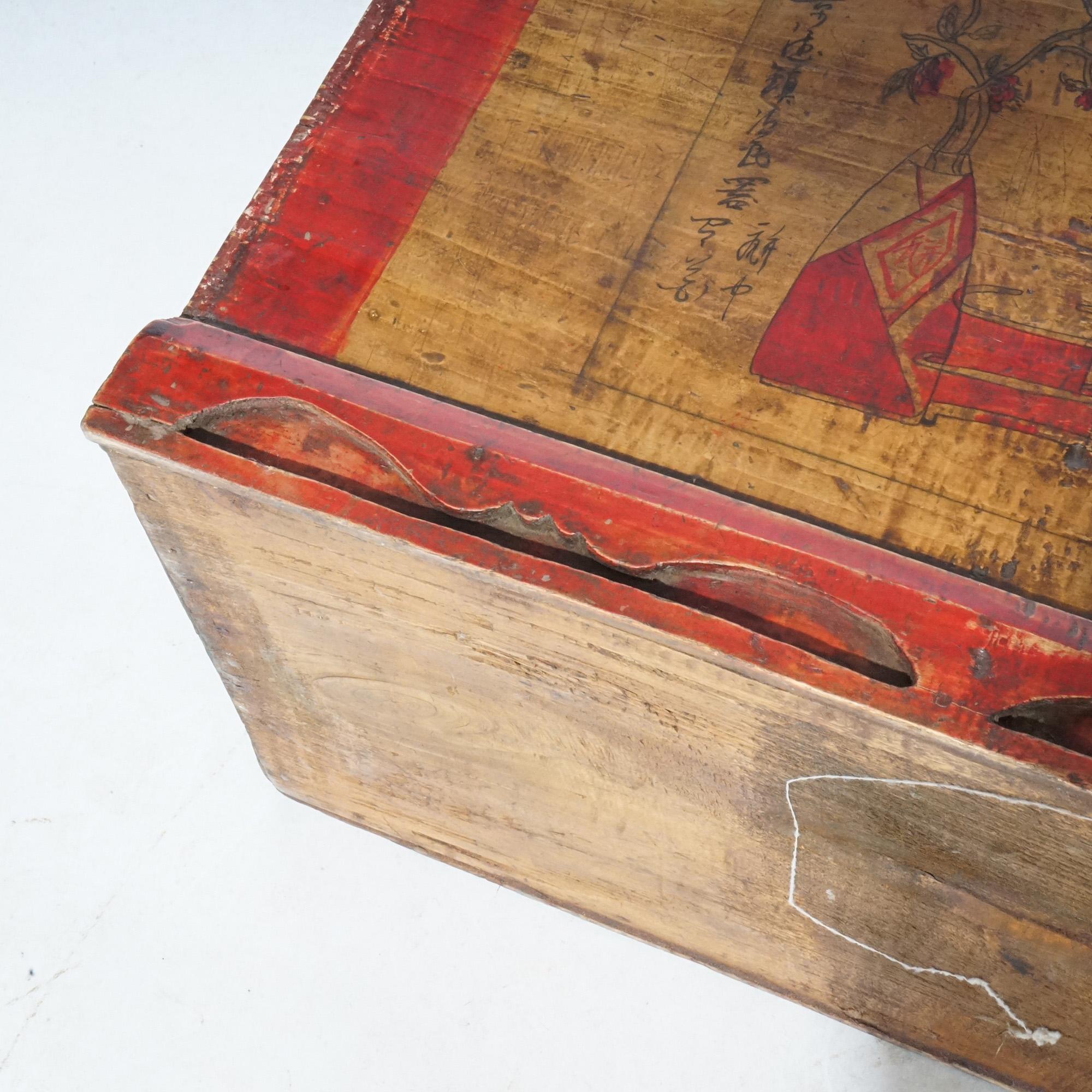 Antique Chinese Hand Painted Polychrome Storage Chest, 20th Century at ...