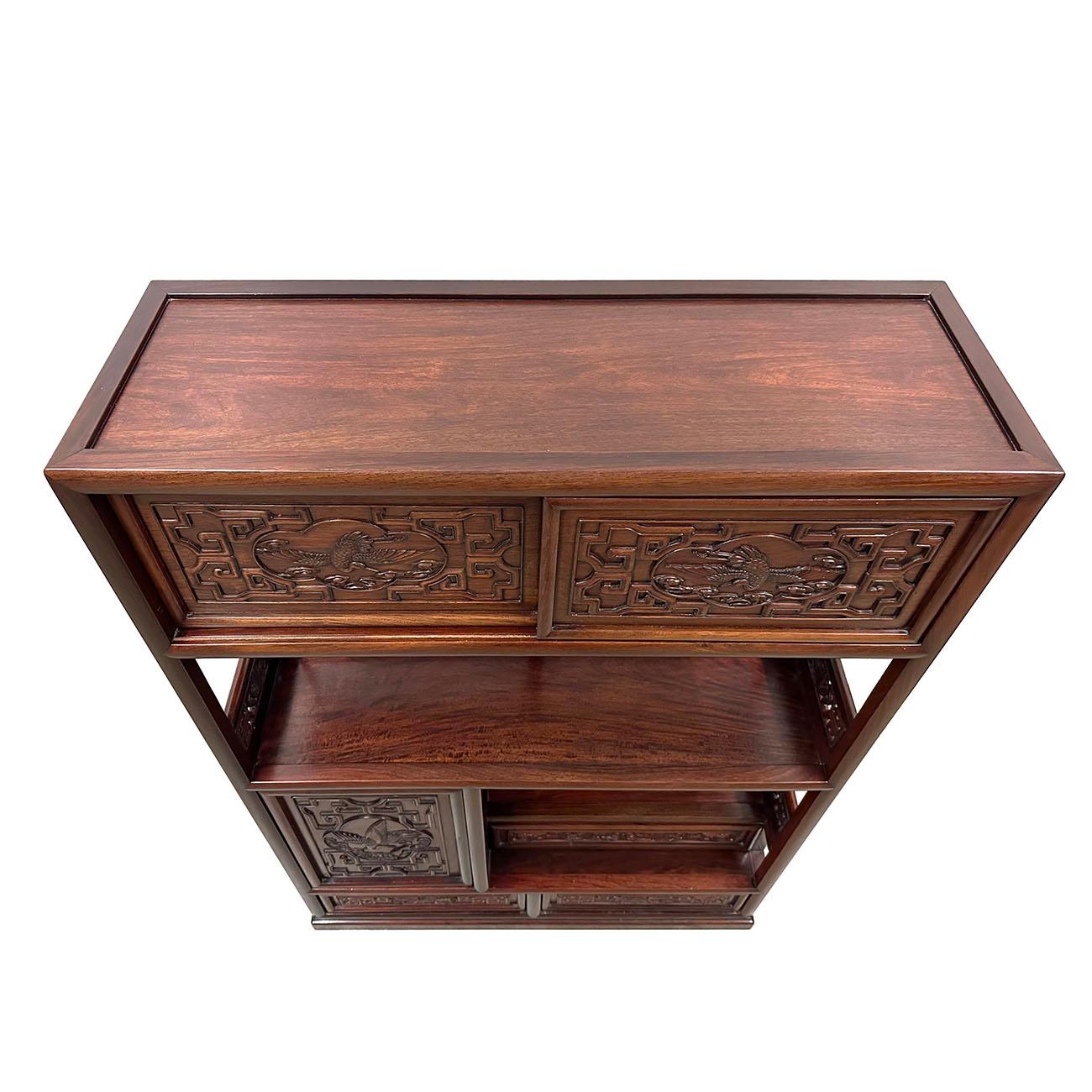 Antique Chinese Intricate Carved Hardwood Curio Cabinet, Display For ...