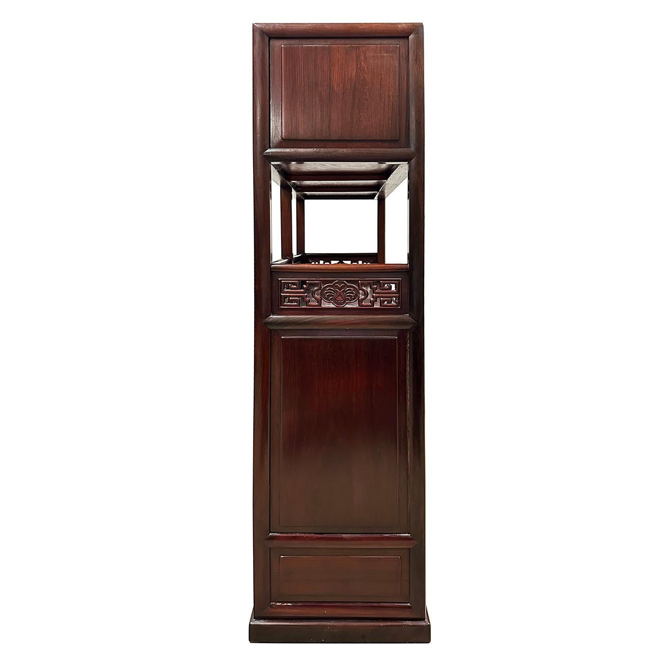 Antique Chinese Intricate Carved Hardwood Curio Cabinet, Display For ...