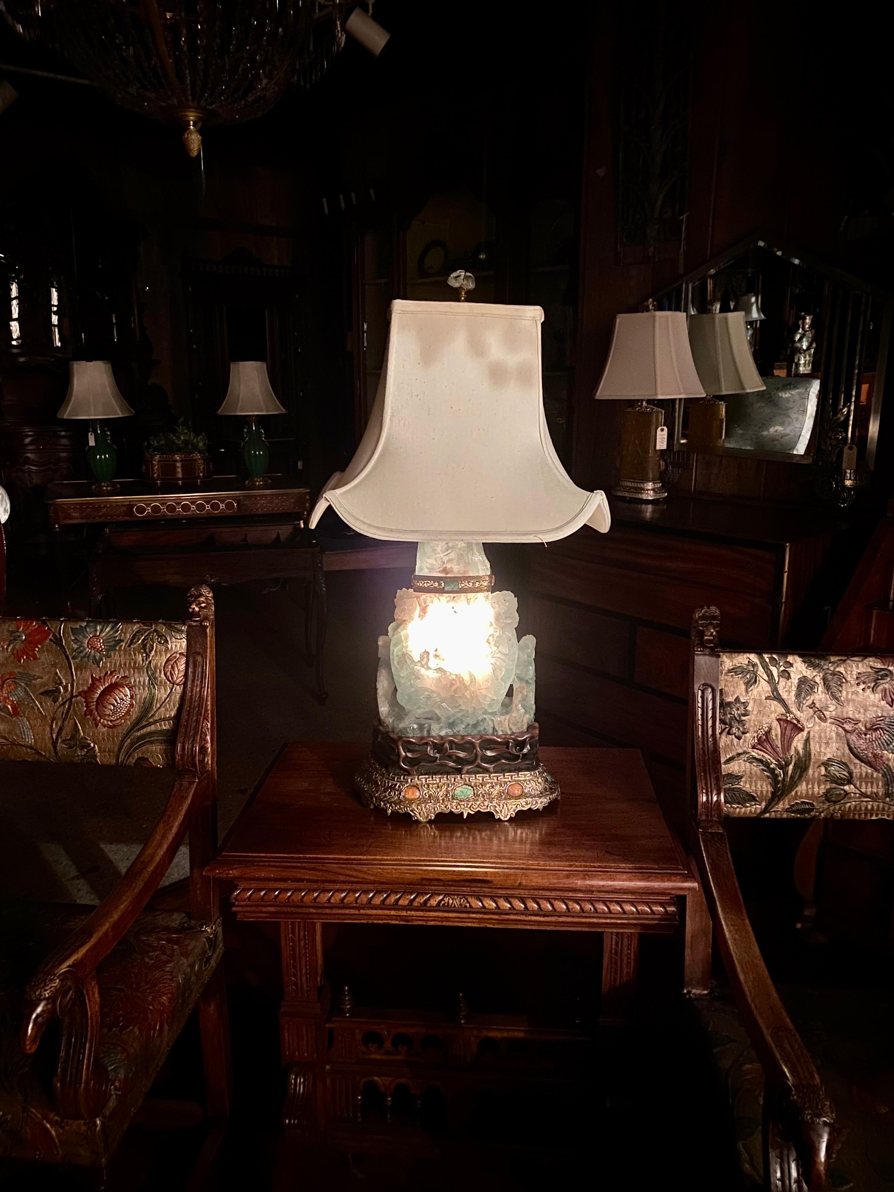 Antique Chinese Carved Fluroite Lamp, circa 1890-1910 For Sale at ...
