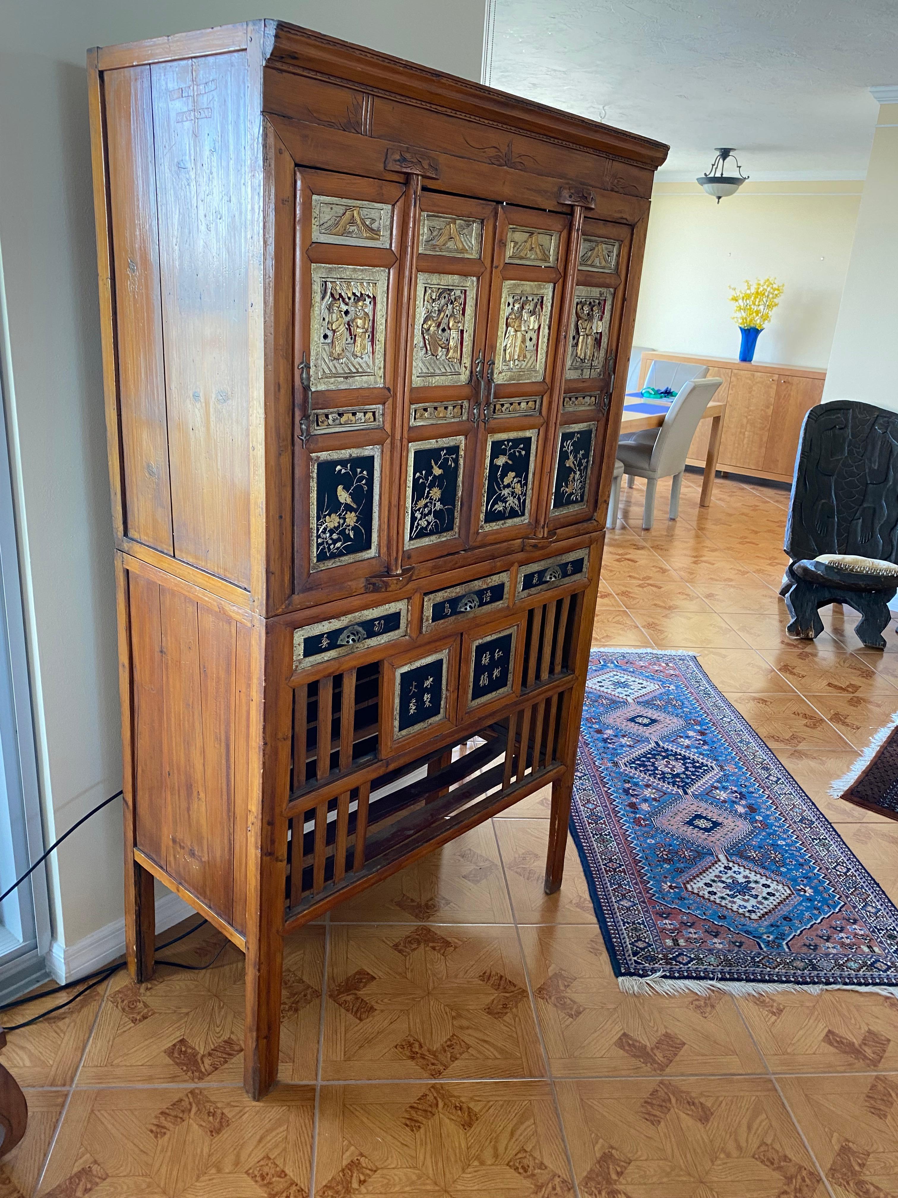 Antique Chinese Kitchen Cabinet For Sale at 1stDibs