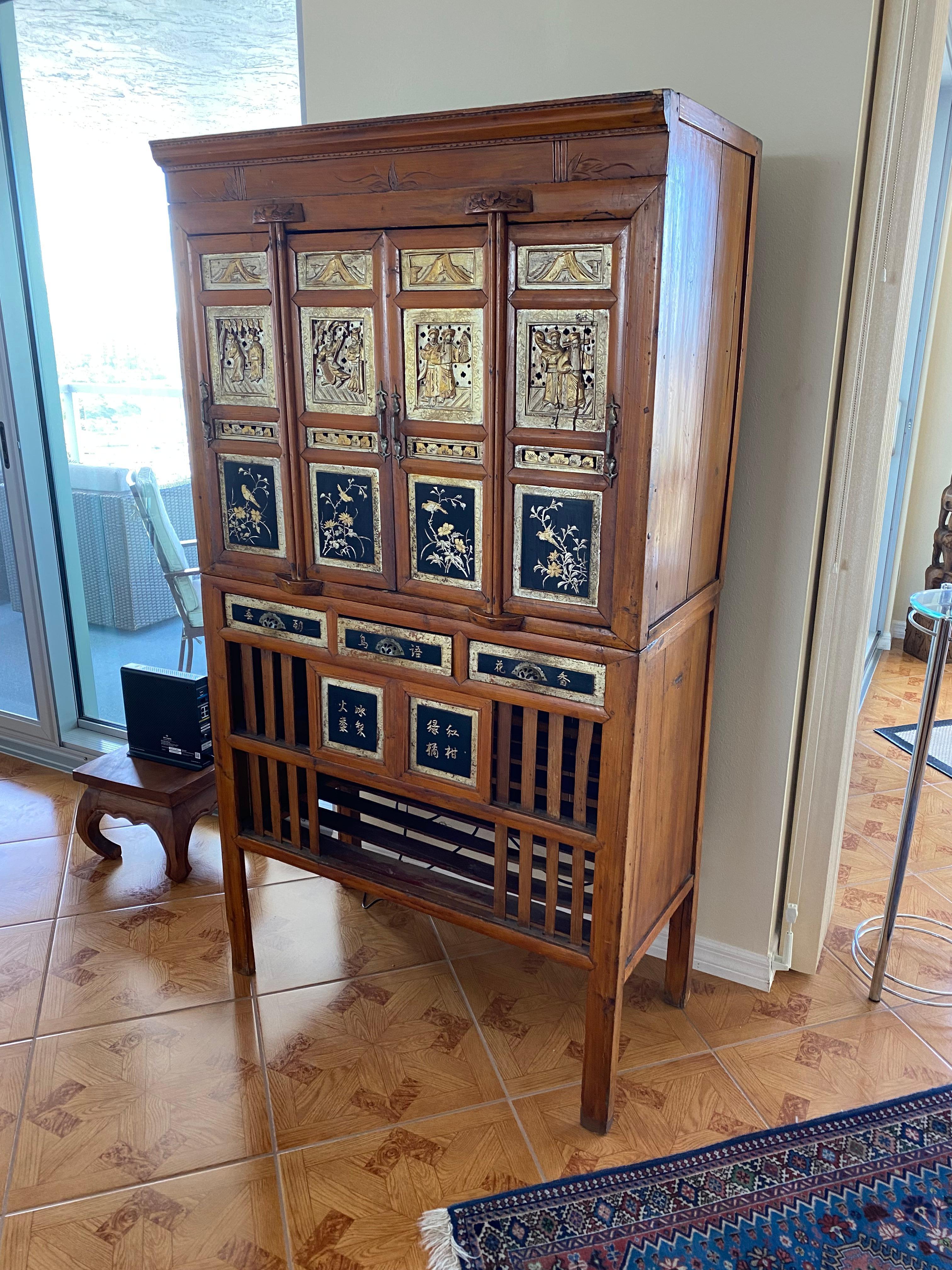 Antique Chinese Kitchen Cabinet For Sale at 1stDibs