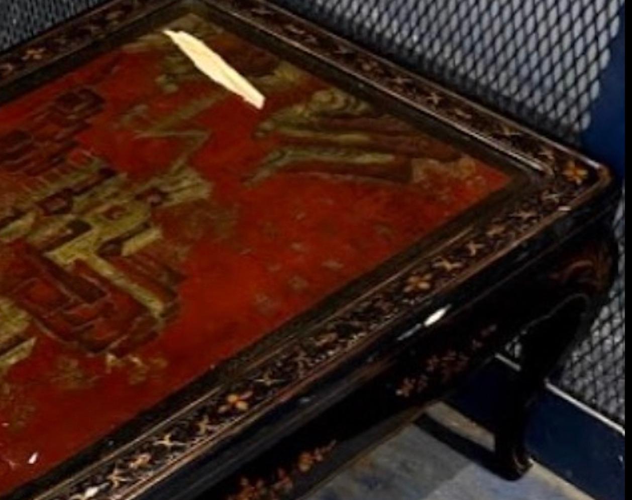 Antique Chinese Lacquered Coffee Table For Sale at 1stDibs
