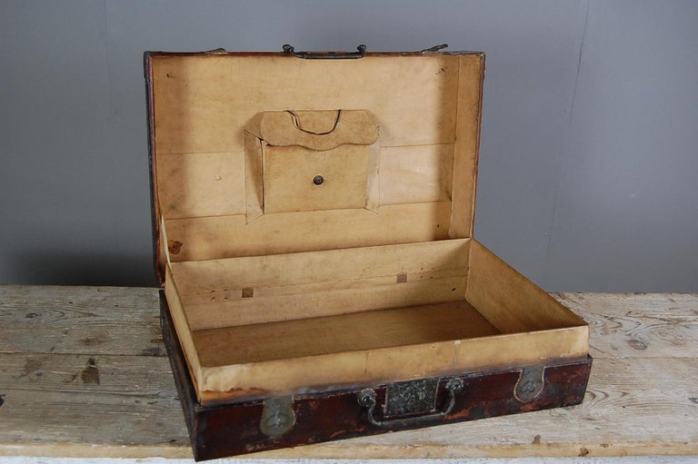 Antique Chinese Lacquered Wood Suitcase Bronze Mounts at 1stDibs