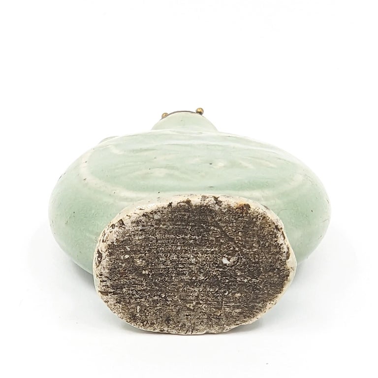 Antique Chinese Longquan Celadon Glazed Porcelain Snuff Bottle Carved ...