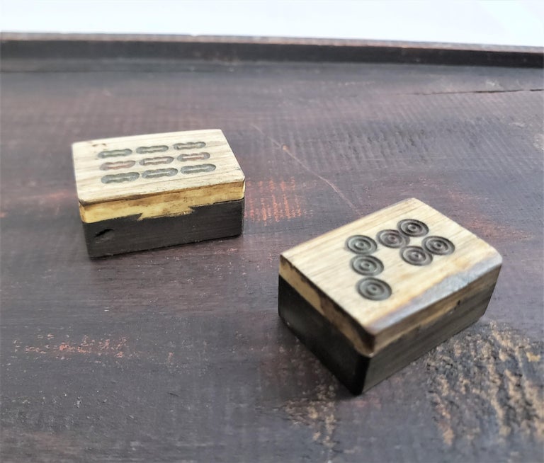 Antique Chinese Mahjong Game Set in Fitted Carved and Polychrome ...