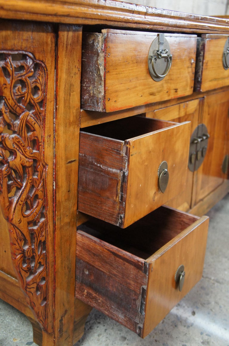 Antique Chinese Ming Style Elm Alter Cabinet Huanghuali Console Table ...