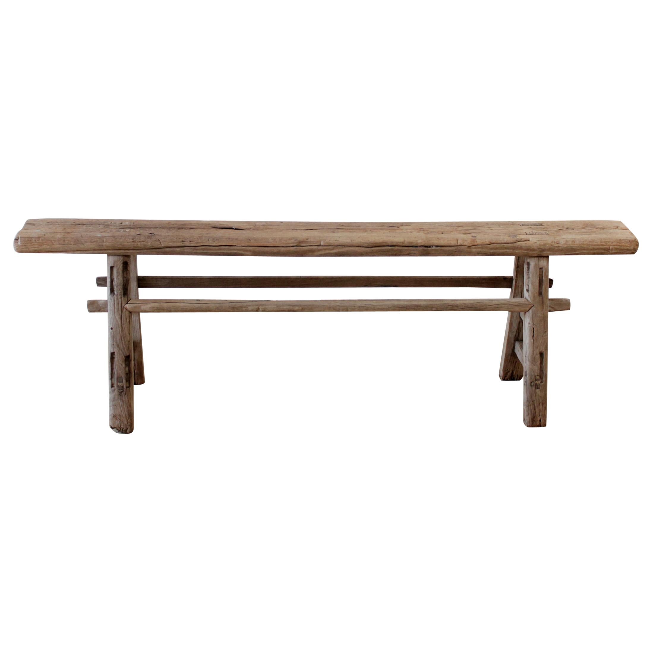 Antique French Wood Bench at 1stdibs
