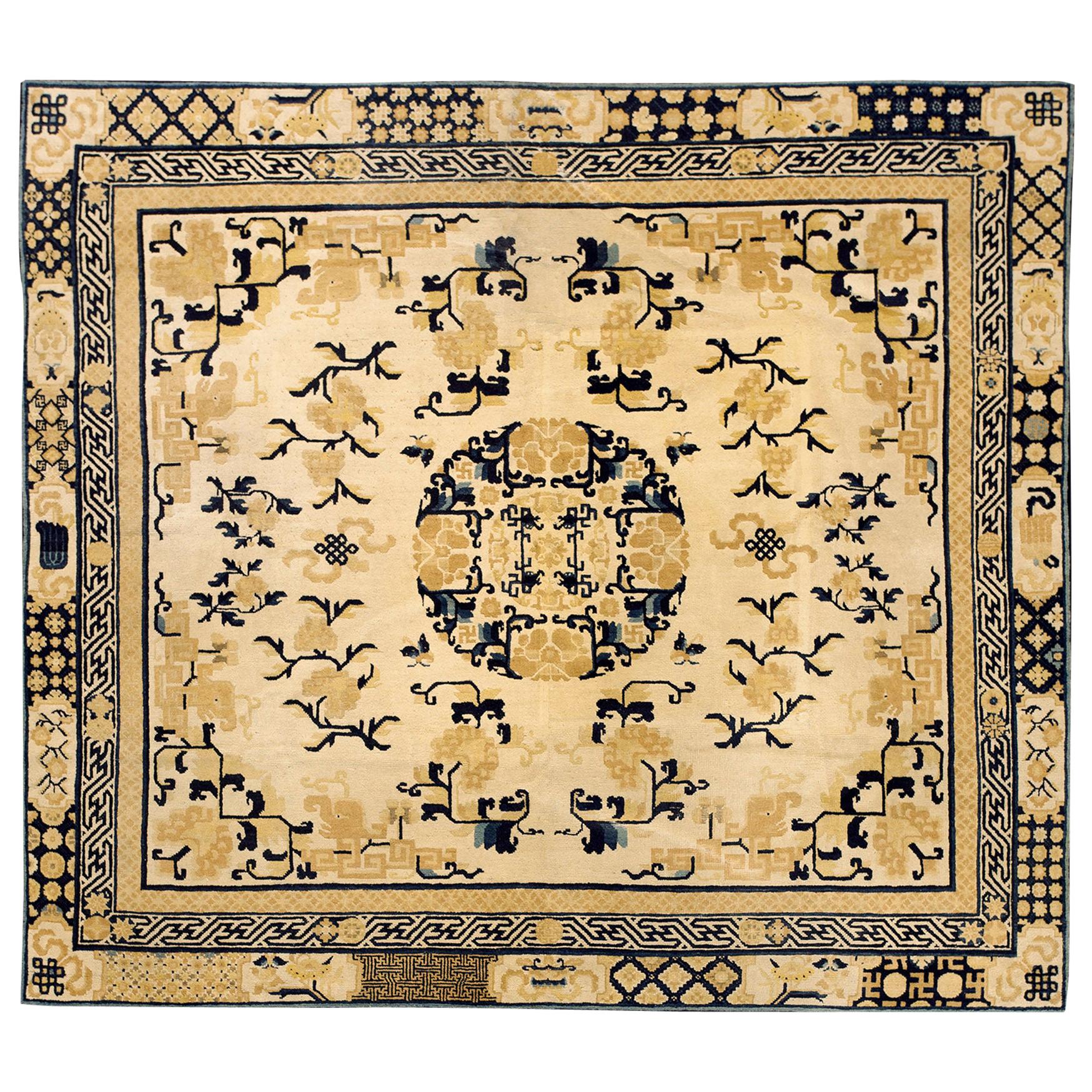 Pair of Antique Ningxia Pillar Rug For Sale at 1stDibs