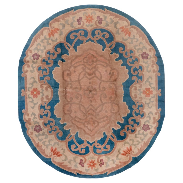 Antique Chinese Oval Carpet, Peking, circa 1930s For Sale at 1stDibs