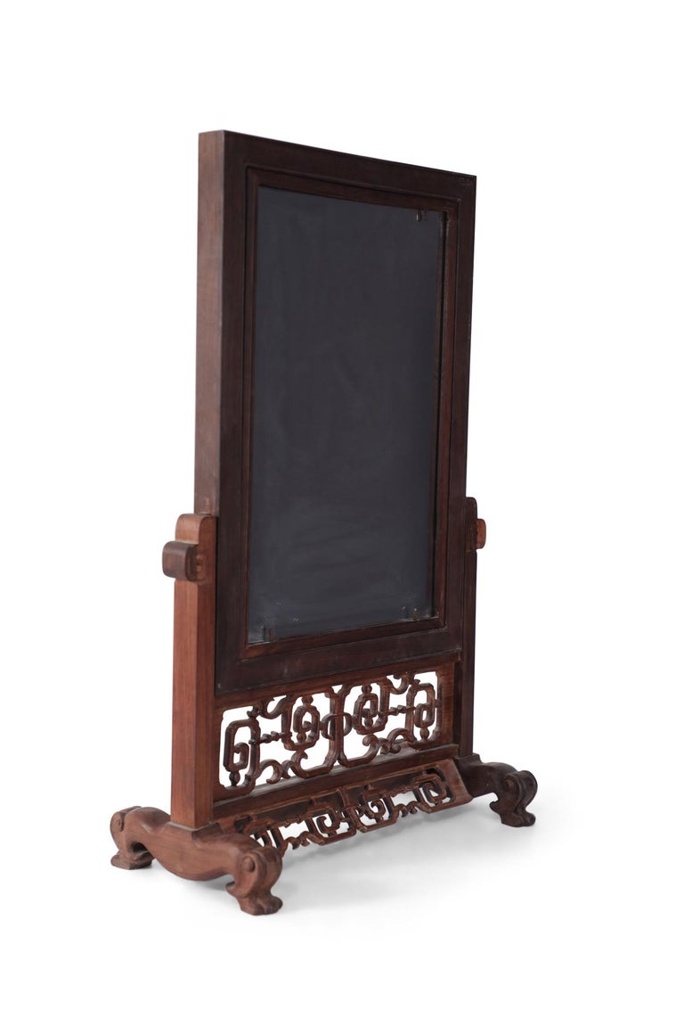 Antique Chinese Painted Porcelain Plate and Wood Vanity Mirror For Sale ...