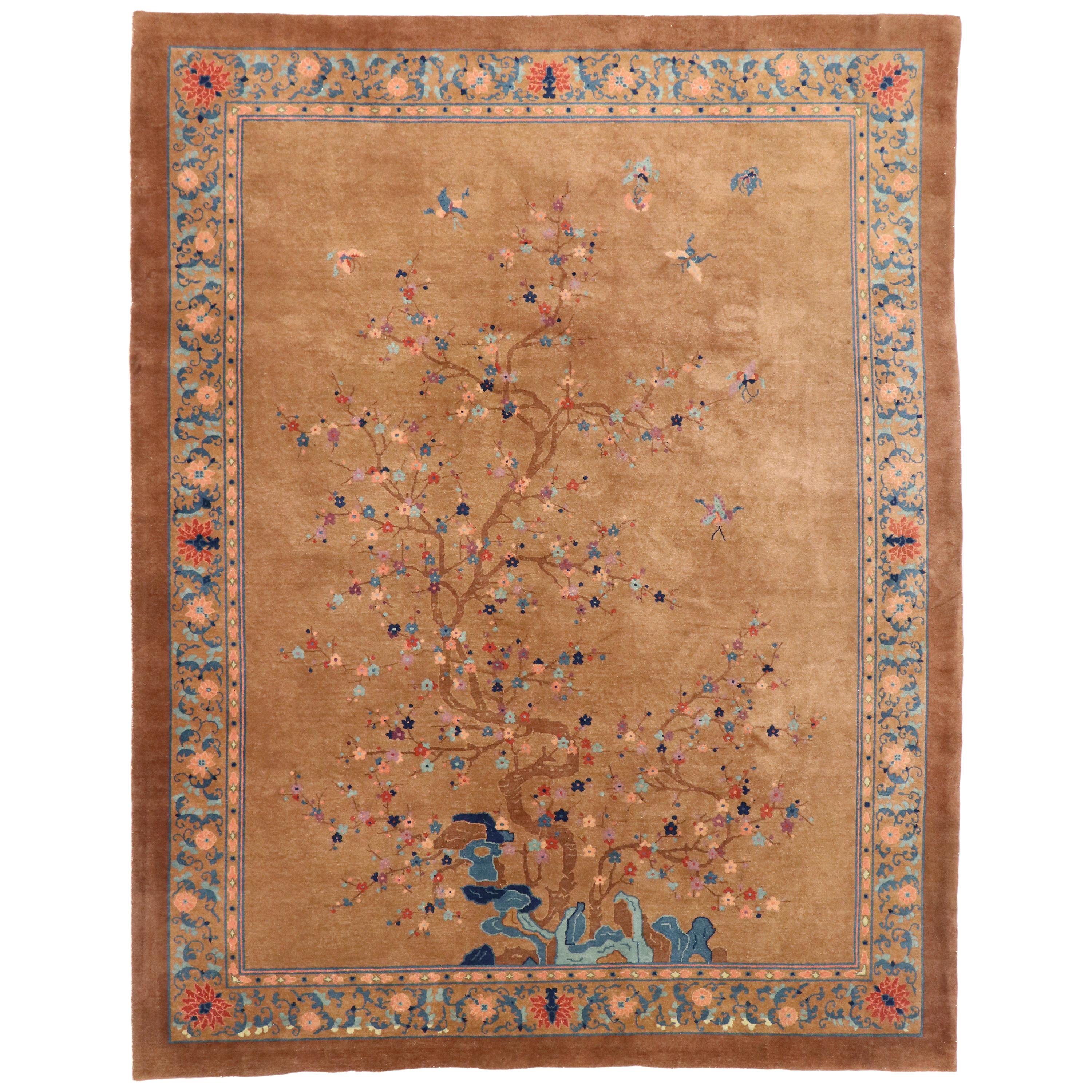 Antique Chinese Peking Pictorial Rug with Romantic Chinoiserie Style ...