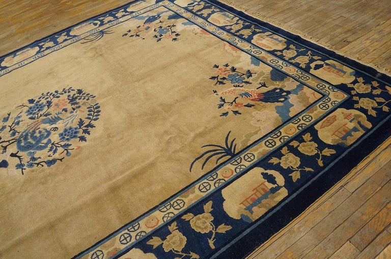 Antique Chinese Peking Rug 9' 0'' x 11' 6'' For Sale at 1stDibs