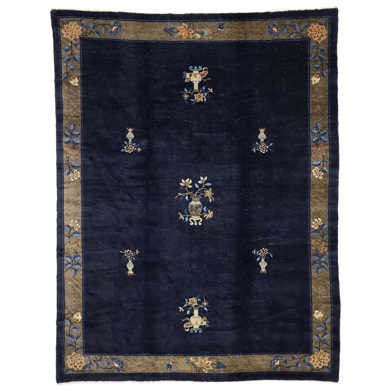 Antique Chinese Peking Rug with Traditional Chinoiserie Style For Sale ...