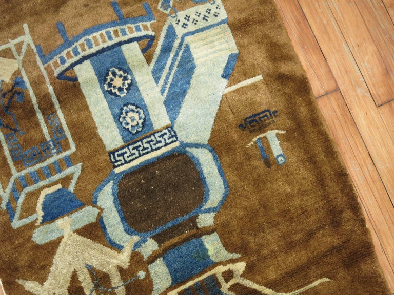 Antique Chinese Pictorial Rug at 1stDibs