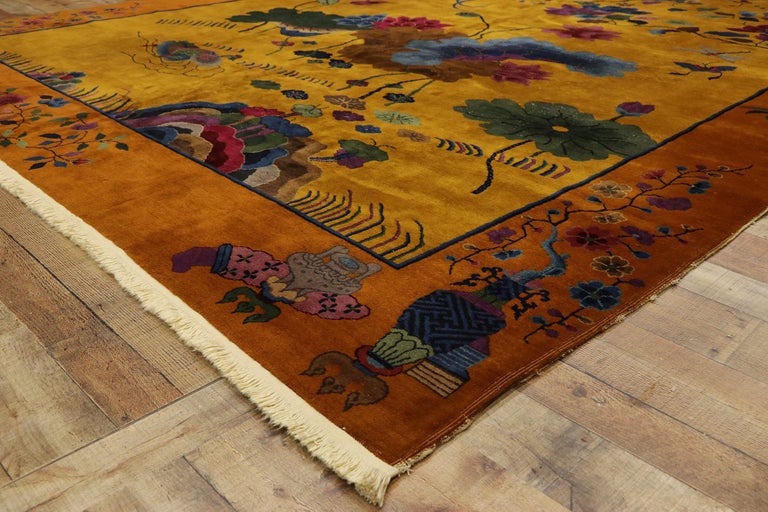 Antique Chinese Pictorial Rug with Art Deco Style at 1stDibs