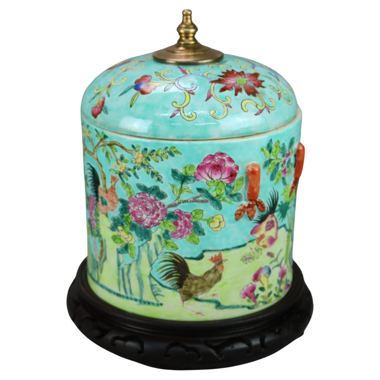 Antique Chinese Porcelain Urn Jar, Garden Motif, circa 1930’s at ...