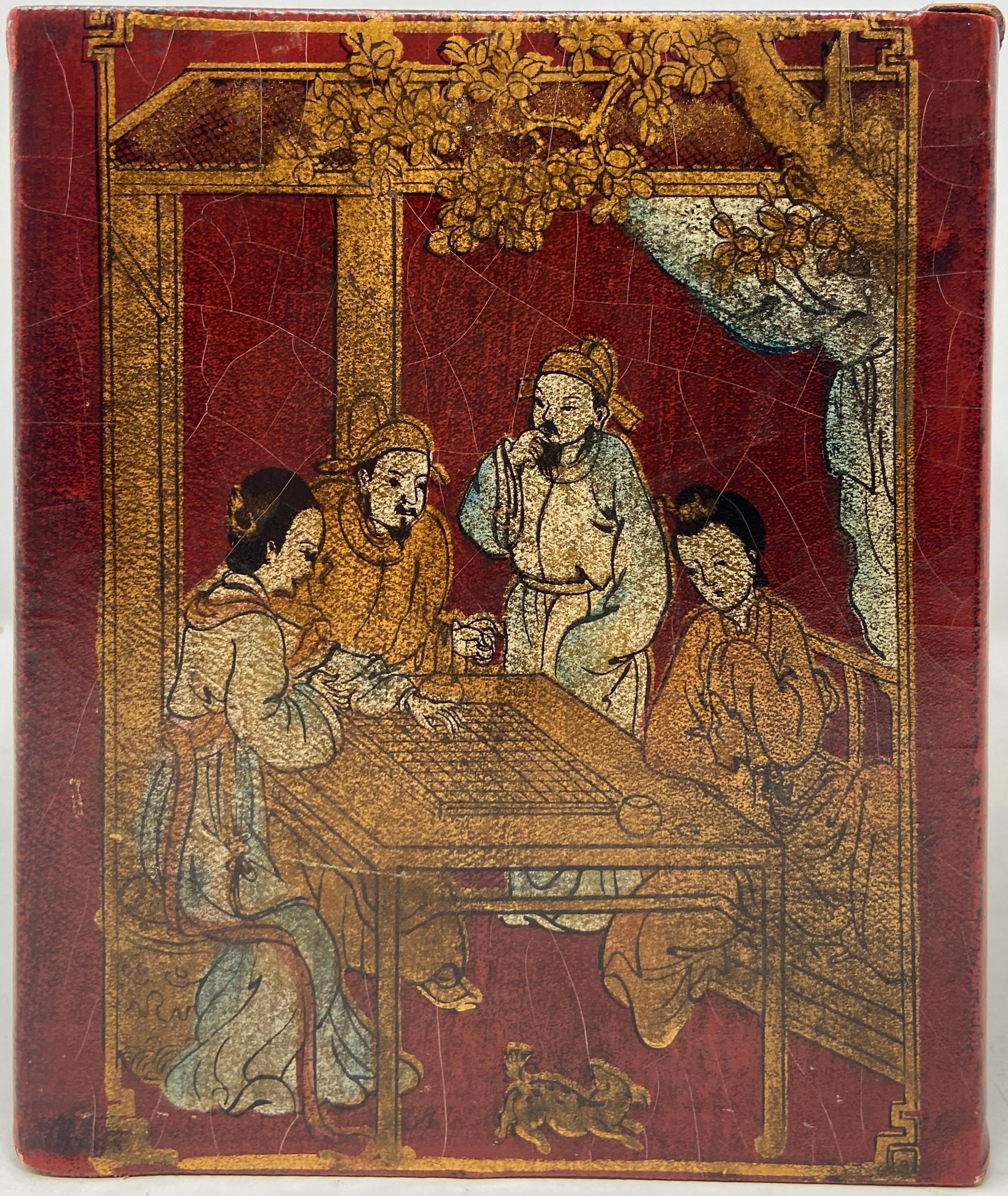 Antique Chinese Red and Gold Painted Mahjong Games Box Set, circa 1920 ...