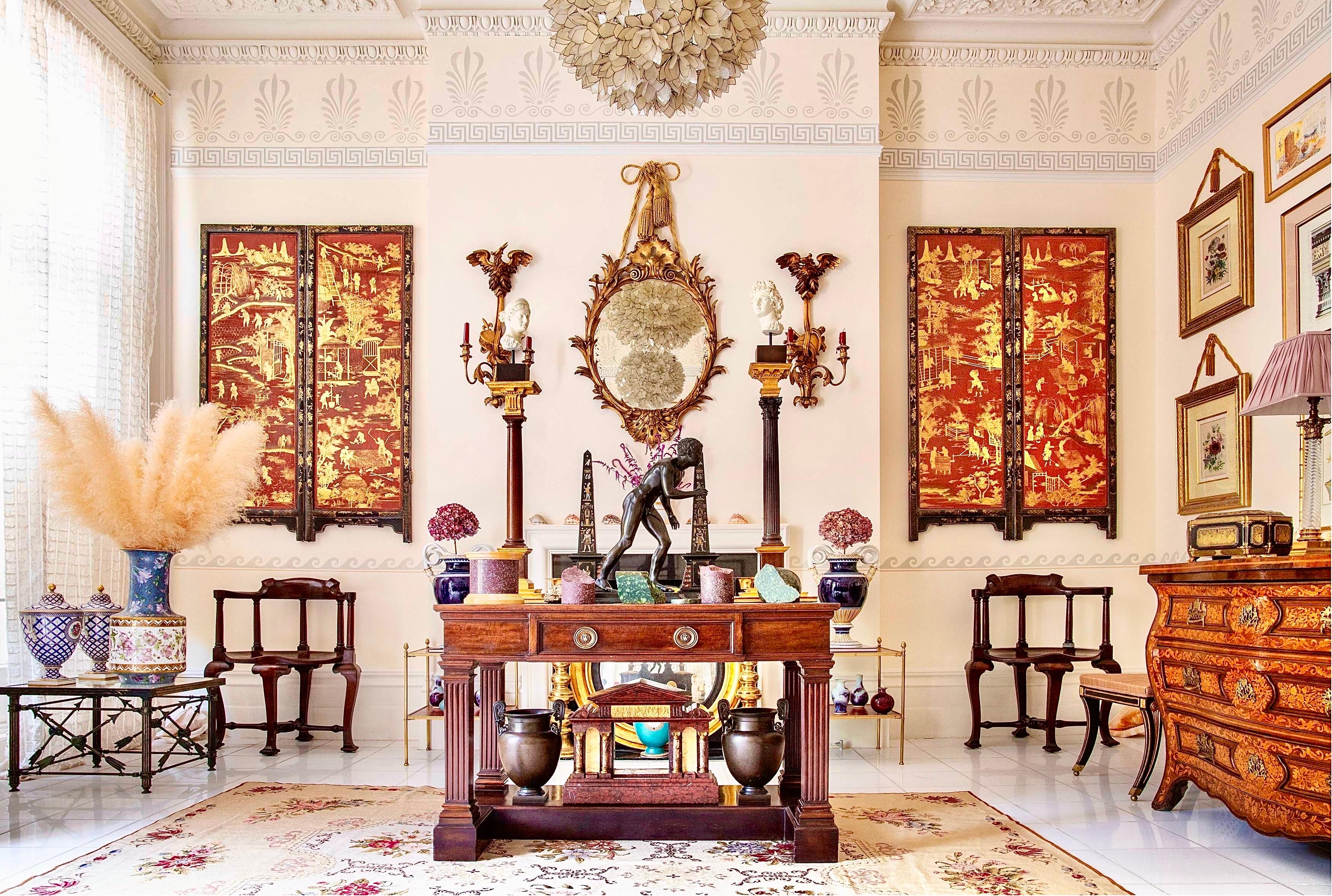 Antique Chinese Red Lacquer Screen For Sale at 1stDibs