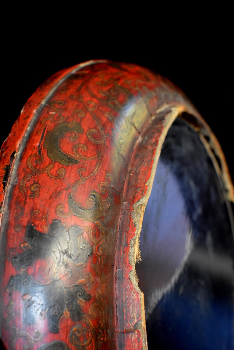 Antique Chinese Red Lacquered Round Box, All Original For Sale at ...
