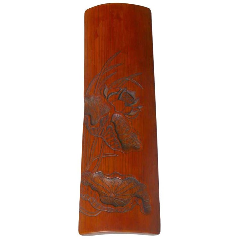 Antique Chinese Scholar's Bamboo Wrist Rest For Sale at 1stDibs
