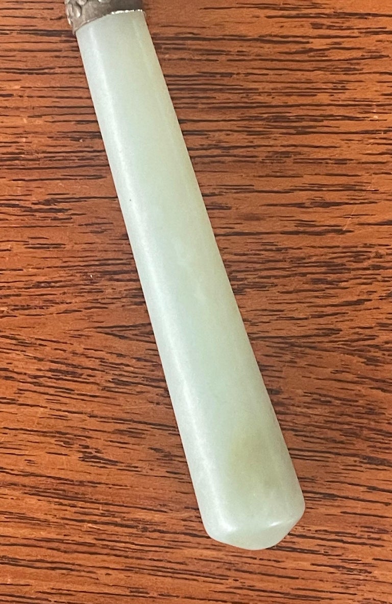 Antique Chinese Serpentine / Jade Hand Mirror For Sale at 1stDibs